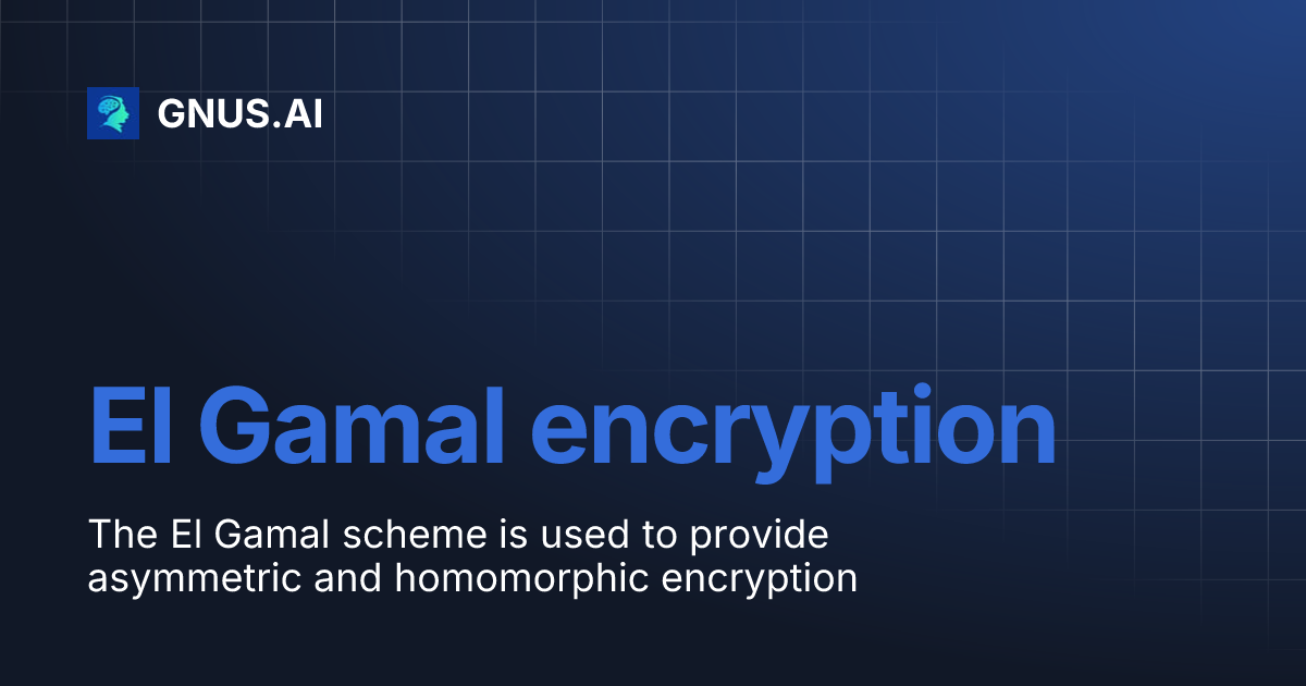 El Gamal encryption | GNUS.AI